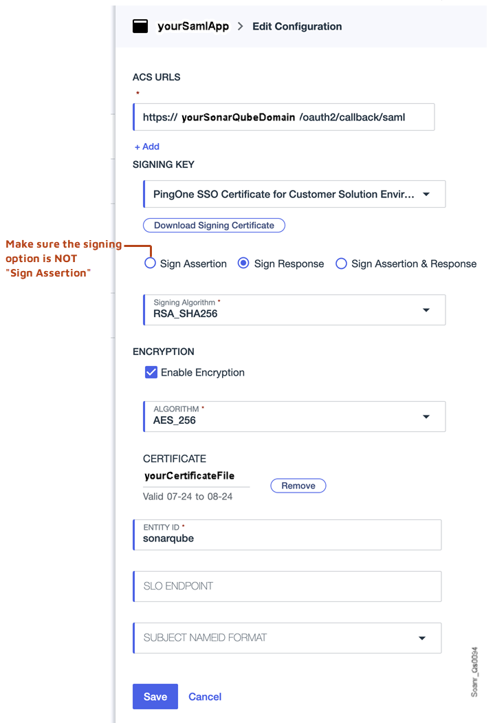 Security features with Ping Identity | SonarQube Community Build Documentation