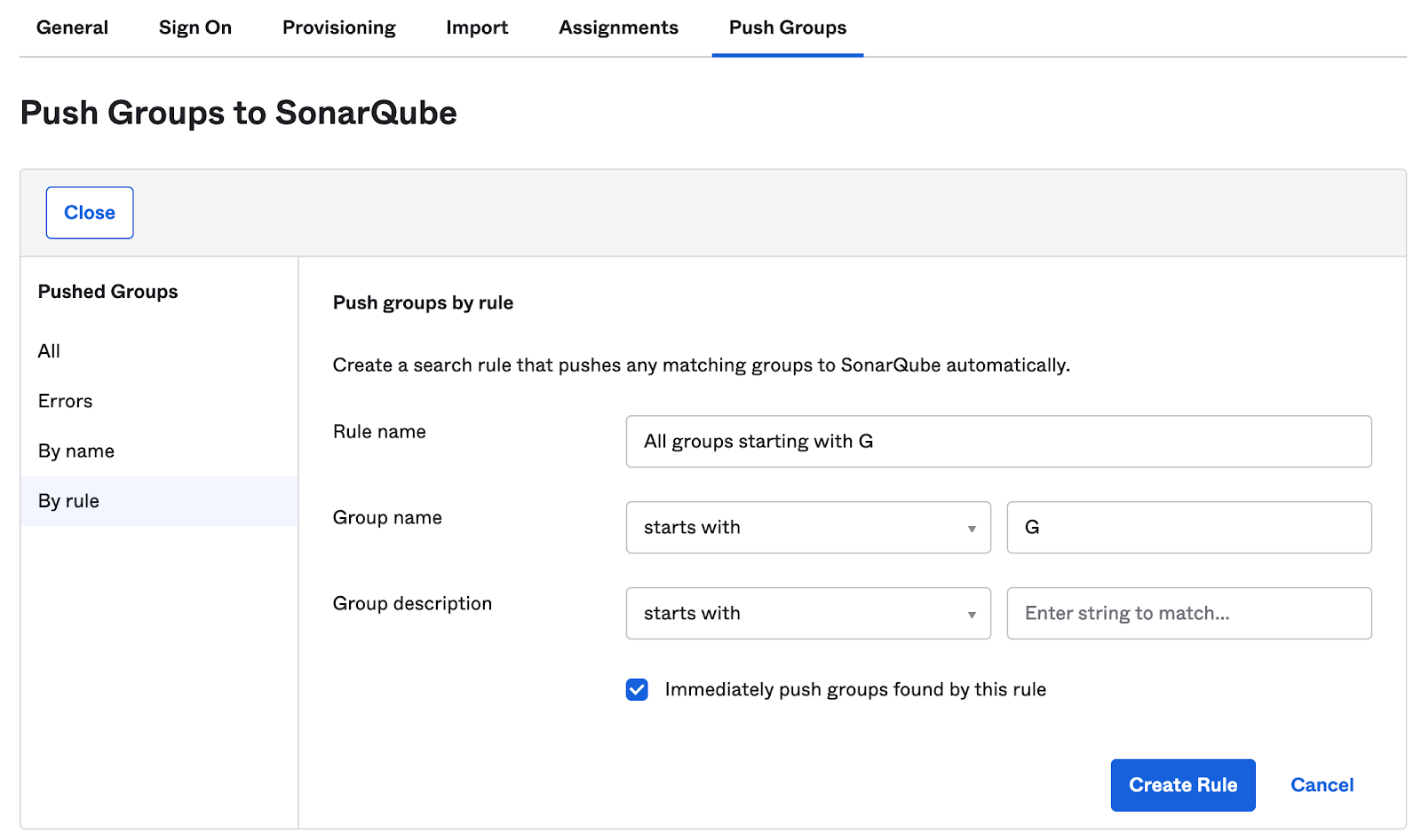 SCIM provisioning with Okta | SonarQube Server Documentation