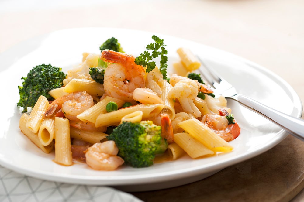 Paste cu creveți și broccoli