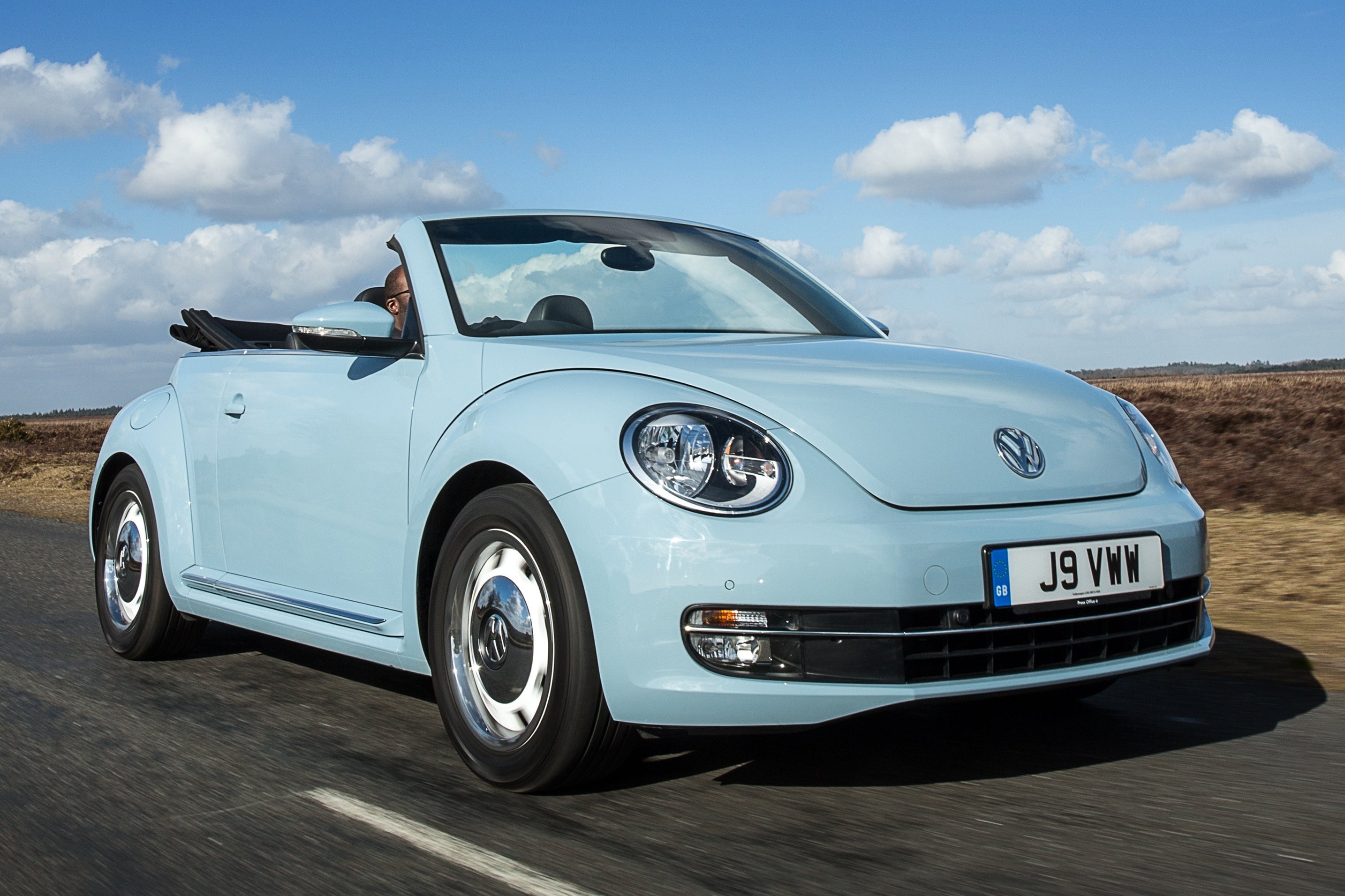 Baby Blue Volkswagen Beetle Convertible
