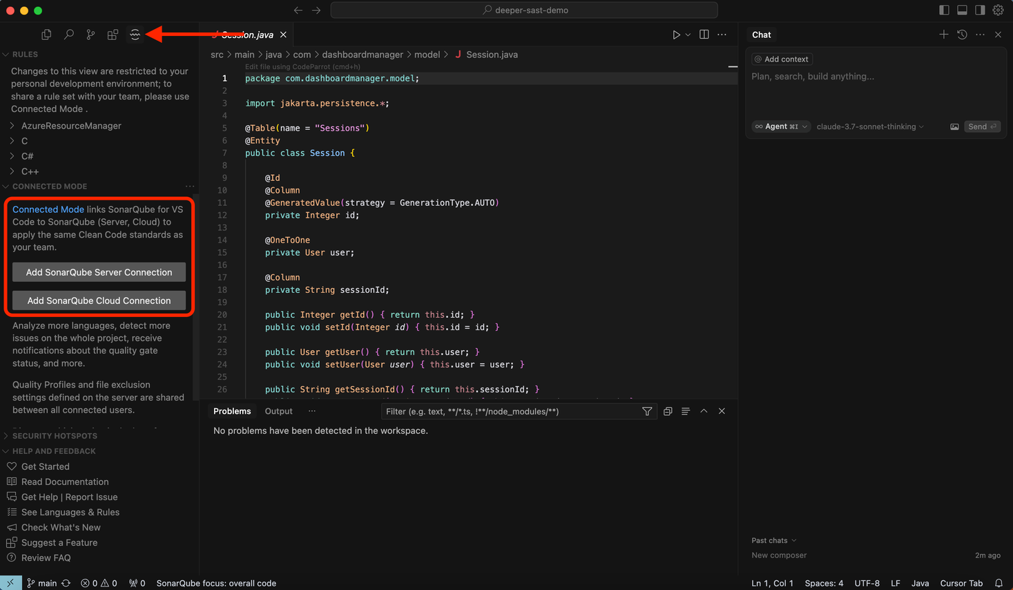 Setting up SQ IDE Plug-in for Cursor | Sonar