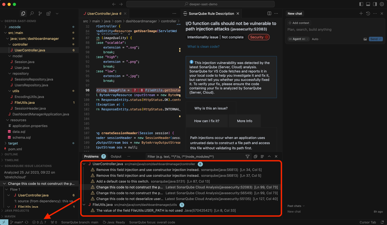Setting up SQ IDE Plug-in for Cursor | Sonar