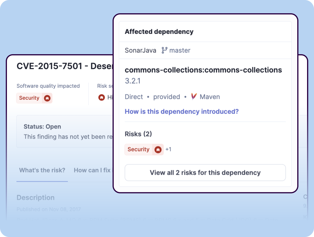 SCA Tool: Software Composition Analysis Scanning Solution for Developers with SonarQube | Sonar