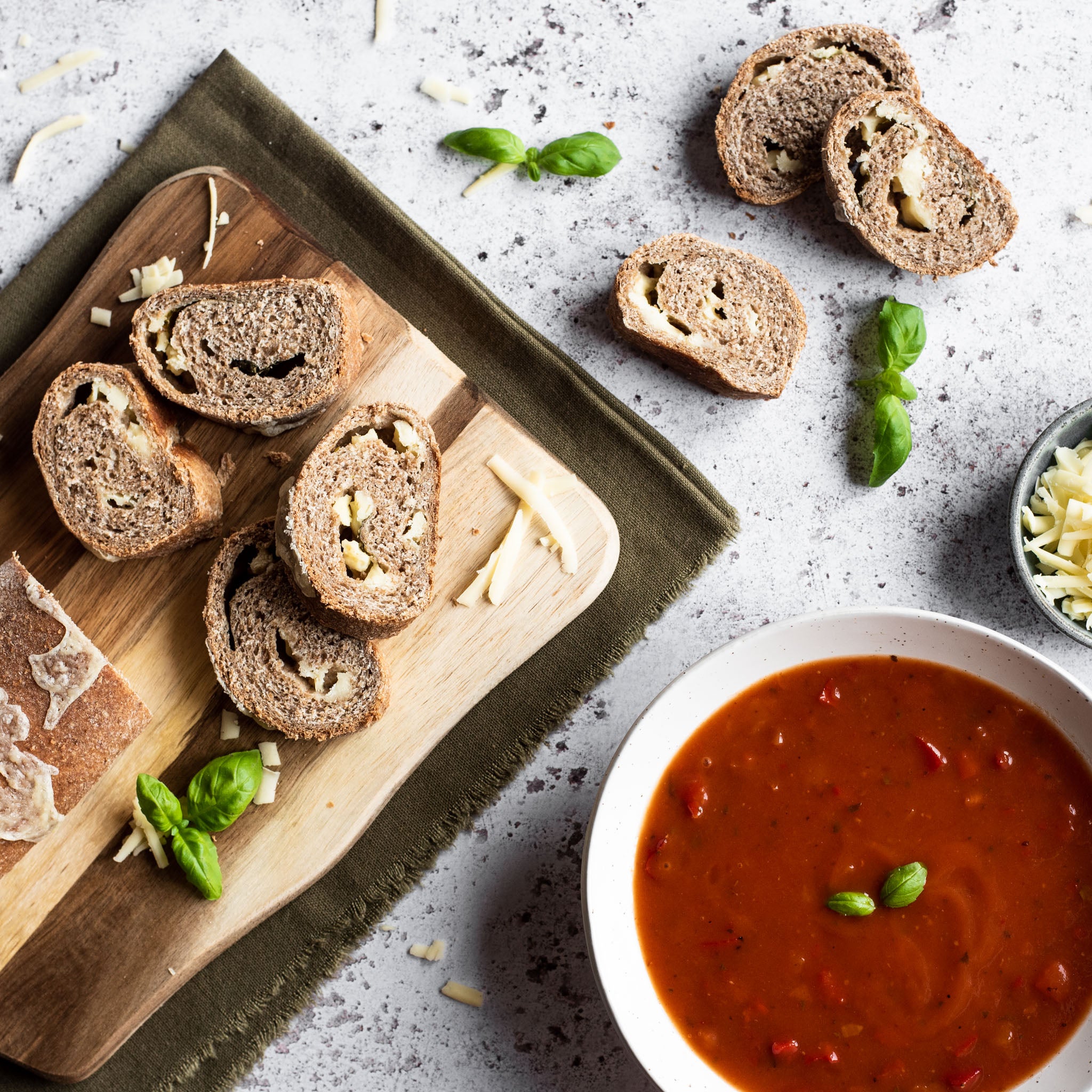Cheese and Basil Pinwheel Bread Recipe