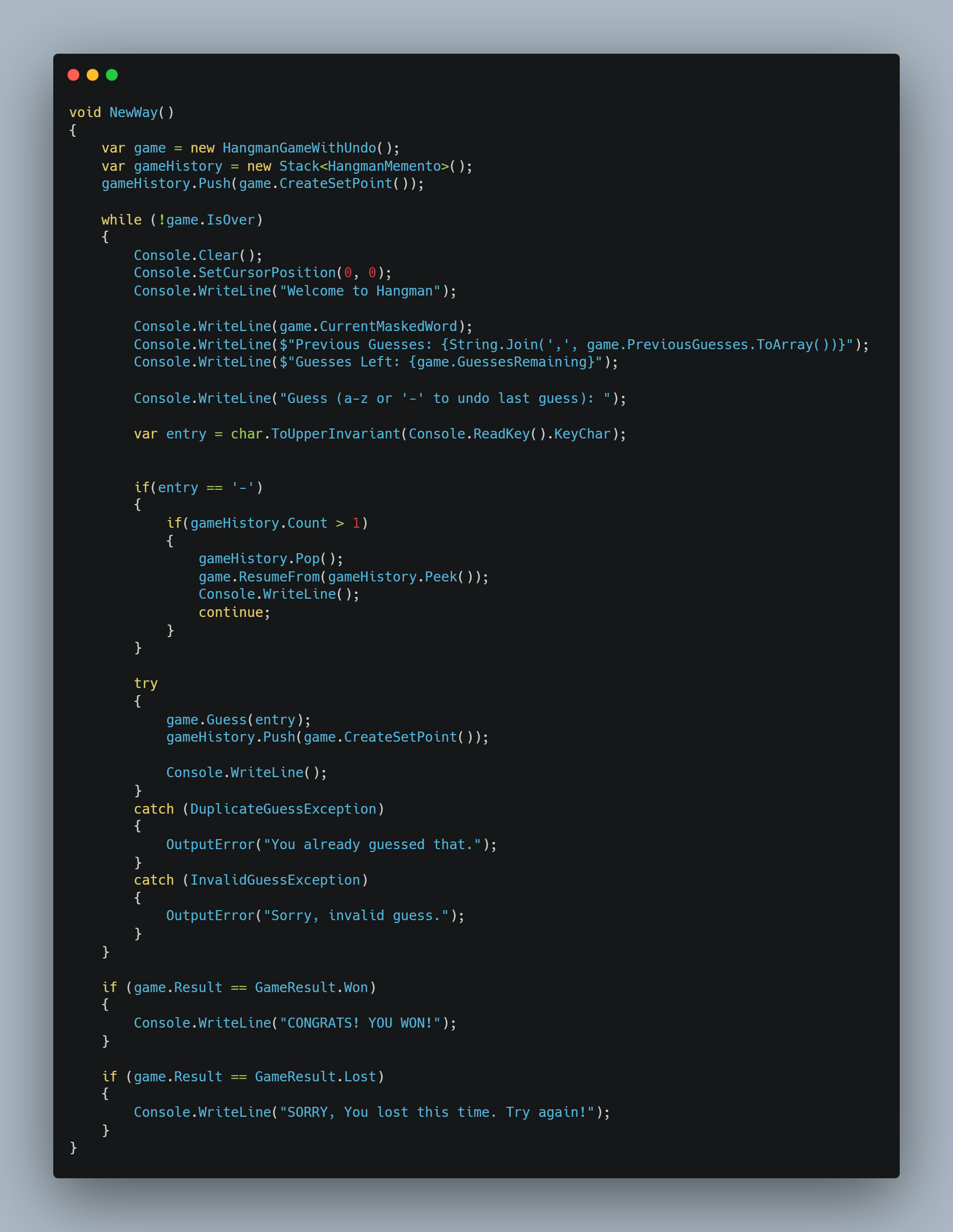 Design Patterns: Memento. The Undo Pattern