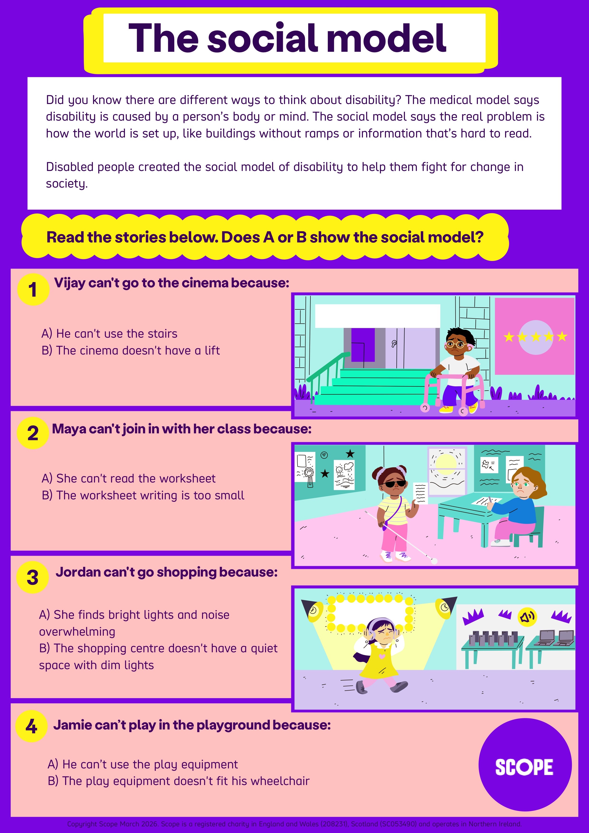 The social model activity | Disability charity Scope UK