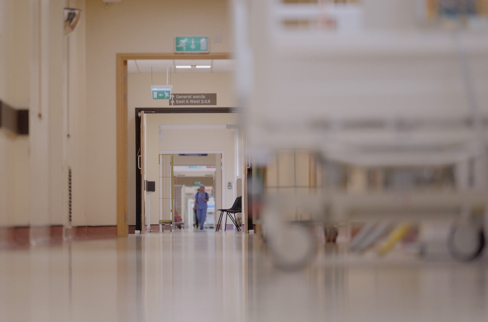 A view of a hospital corridor