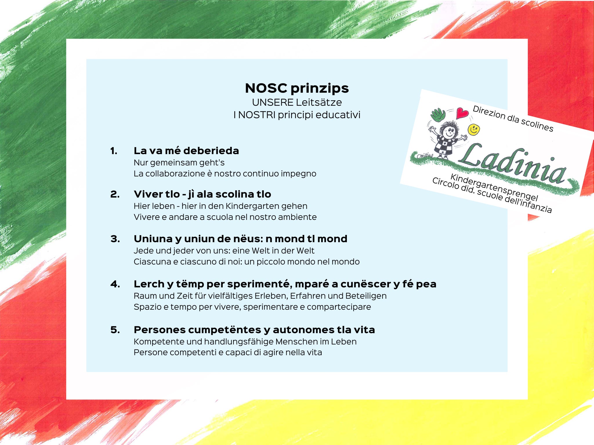 Scolina y scora ladina tles valades ladines