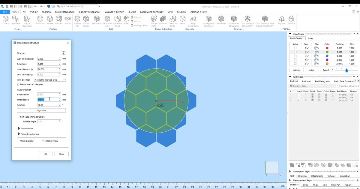 Tutorial: Honeycomb Structure Preview | Materialise Magics