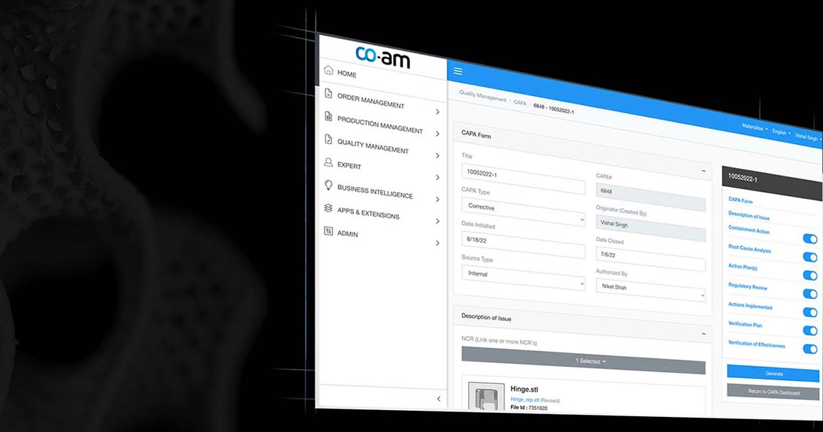 Materialise 품질 관리 시스템(QMS)|Materialise