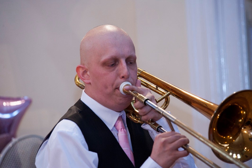 "Stephen is doing great and is now practising his trombone e | DKMS