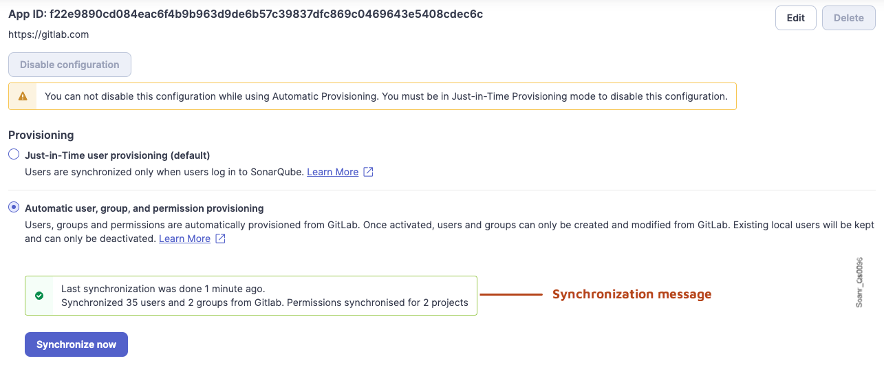 Managing GitLab automatic provisioning | SonarQube Server Documentation