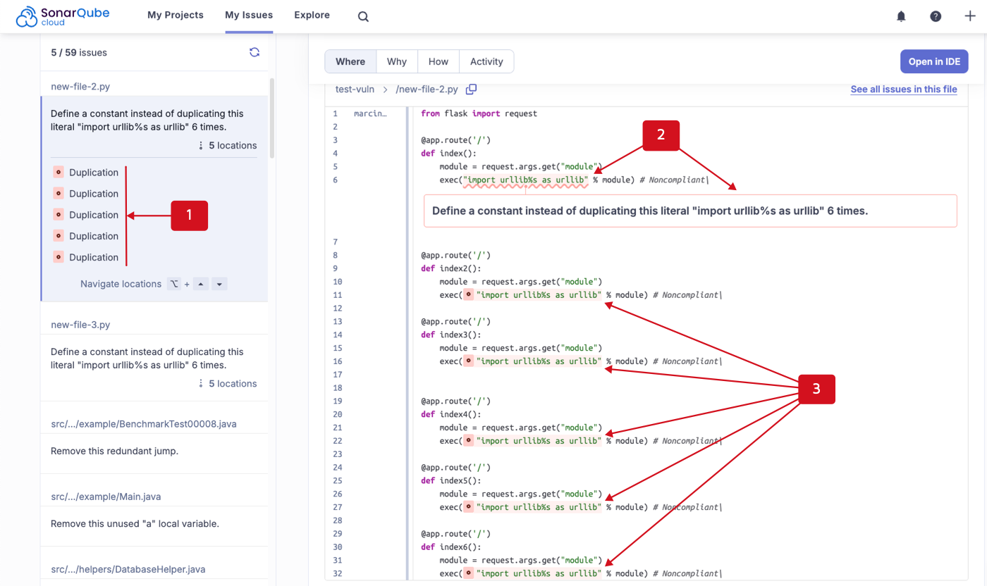 Reviewing issues | SonarQube Cloud Documentation