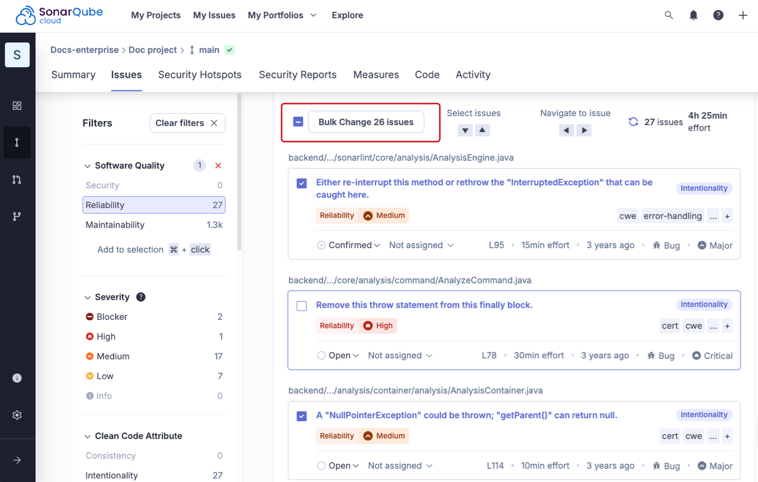 Editing issues | SonarQube Cloud Documentation