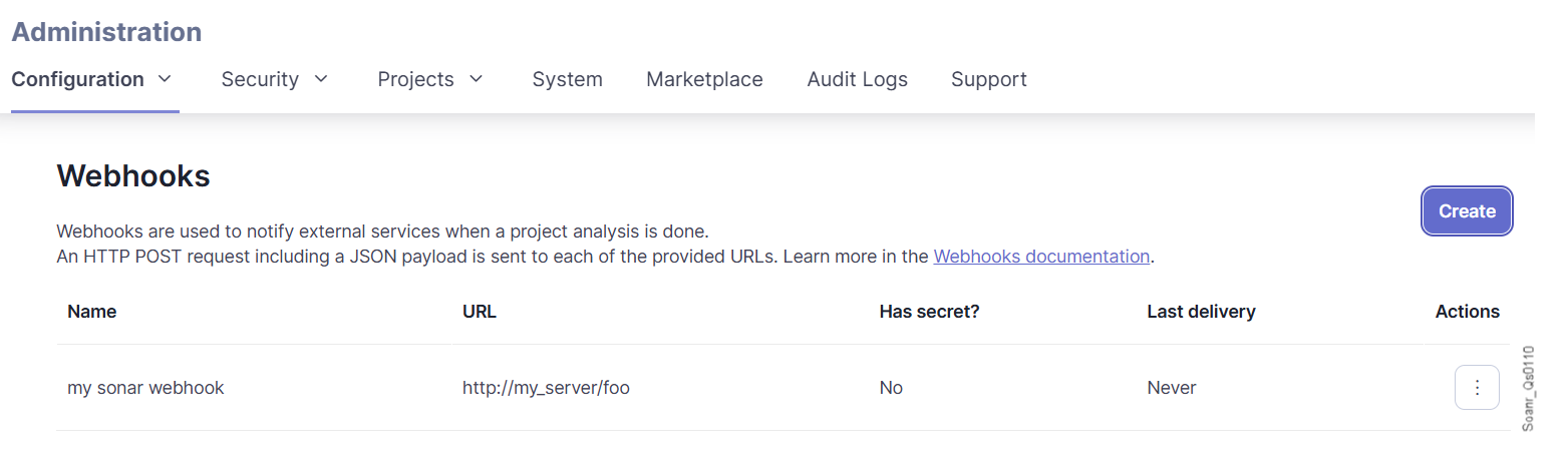 Webhooks | SonarQube Server Documentation