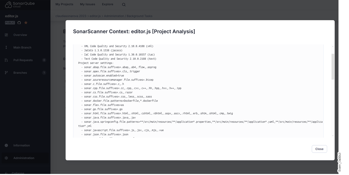 Verifying your project's analysis scope | SonarQube Cloud Documentation