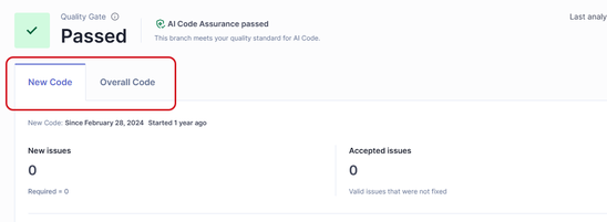 Quality standards and new code | SonarQube Server Documentation