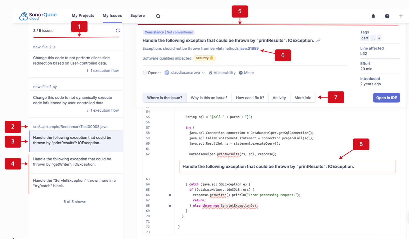 Reviewing issues | SonarQube Cloud Documentation