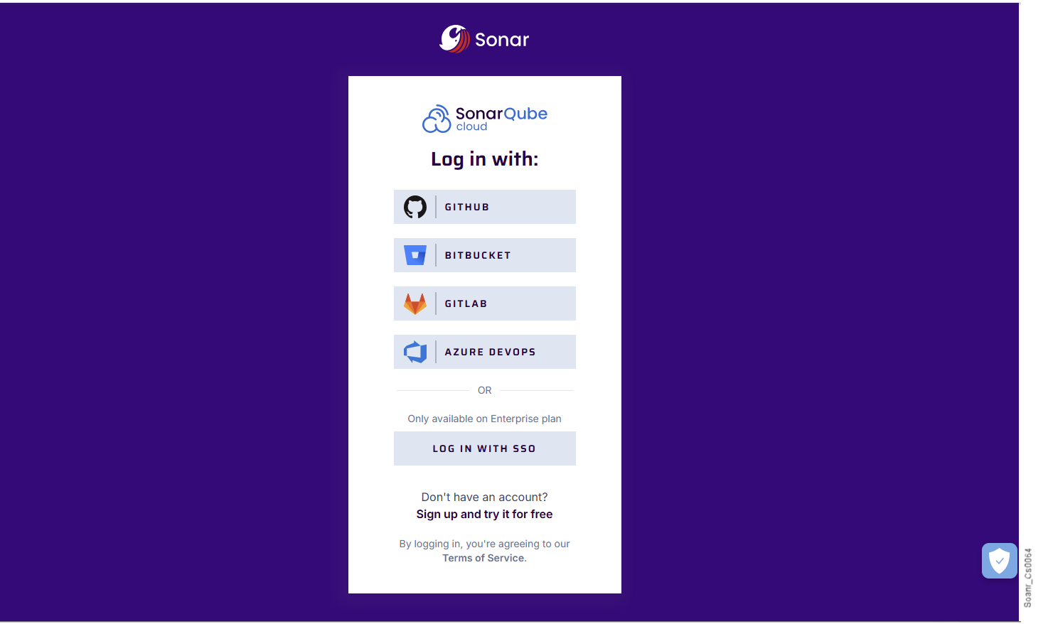 Signing in | SonarQube Cloud Documentation