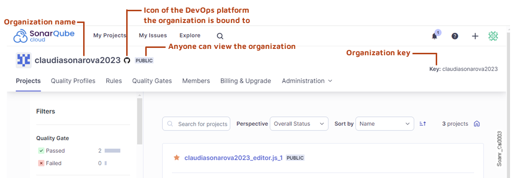 Retrieving projects | SonarQube Cloud Documentation