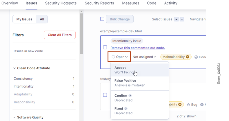 Managing issues & SonarQube