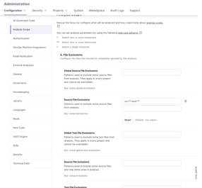 Excluding files based on path-matching patterns | SonarQube Server Documentation