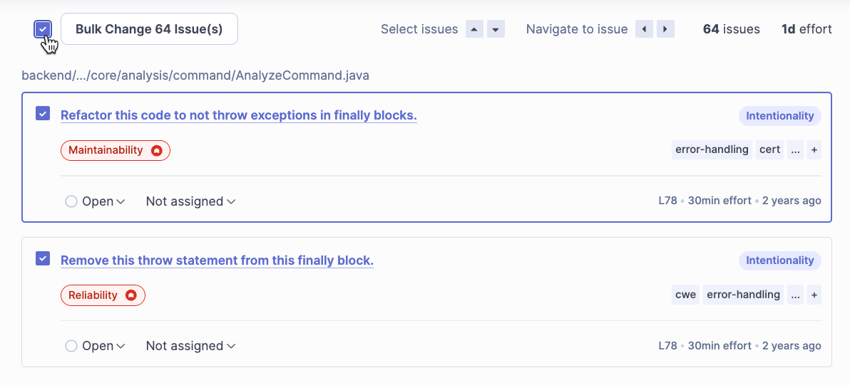 Editing issues | SonarQube Community Build Documentation