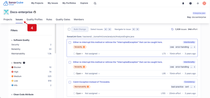 Retrieving issues | SonarQube Cloud Documentation
