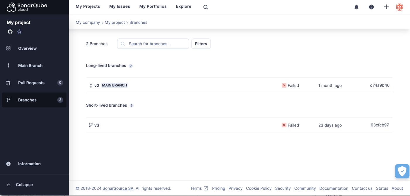 Branch analysis | SonarQube Cloud Documentation