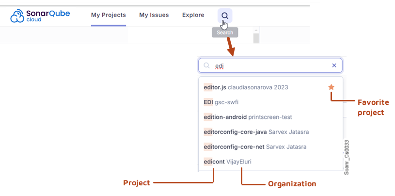 Retrieving projects | SonarQube Cloud Documentation