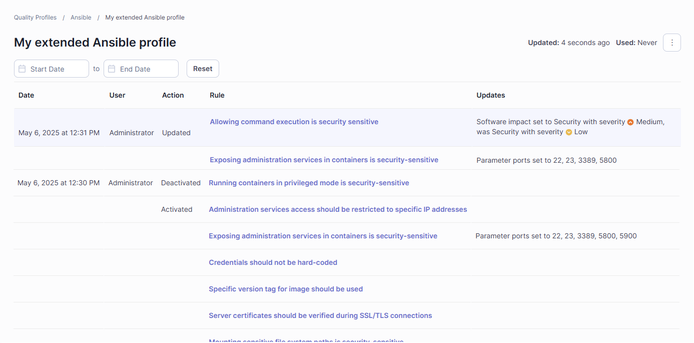 Viewing the quality profiles | SonarQube Community Build Documentation
