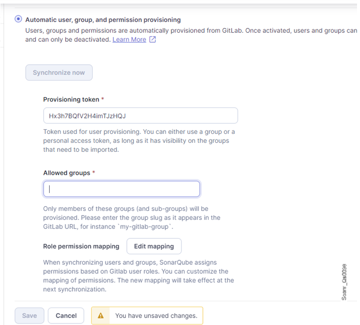 Managing GitLab automatic provisioning | SonarQube Server Documentation