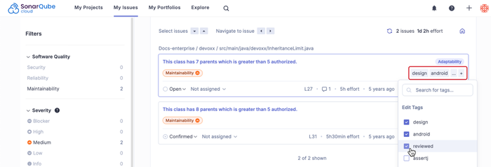 Editing issues | SonarQube Cloud Documentation