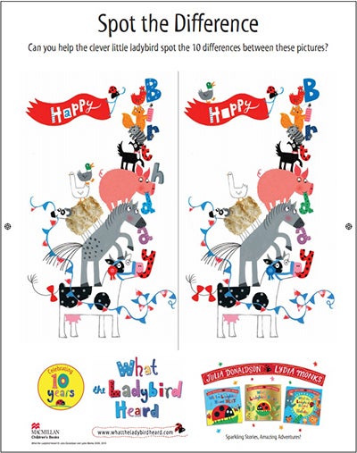 What The Ladybird Heard activities for its 10th birthday - Pan Macmillan