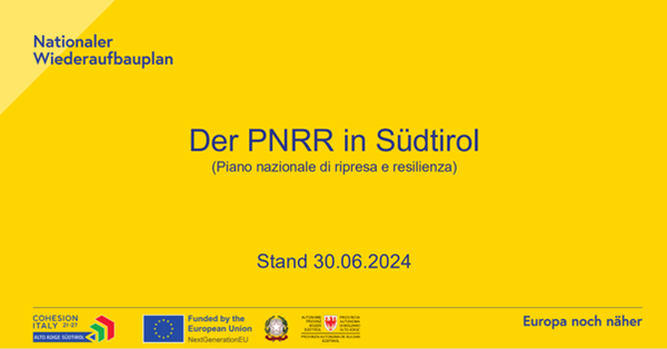 PNRR: Aktualisierte Daten zur Umsetzung des PNRR in Südtirol | News ...