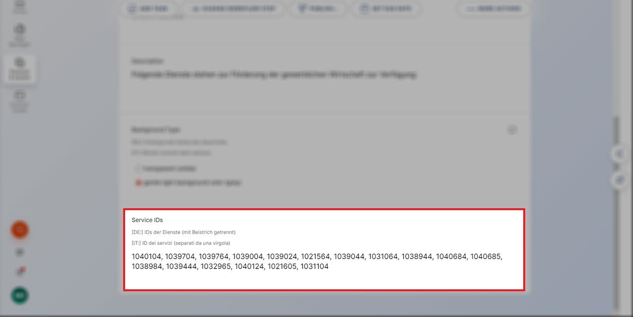 ServiceEditor Section