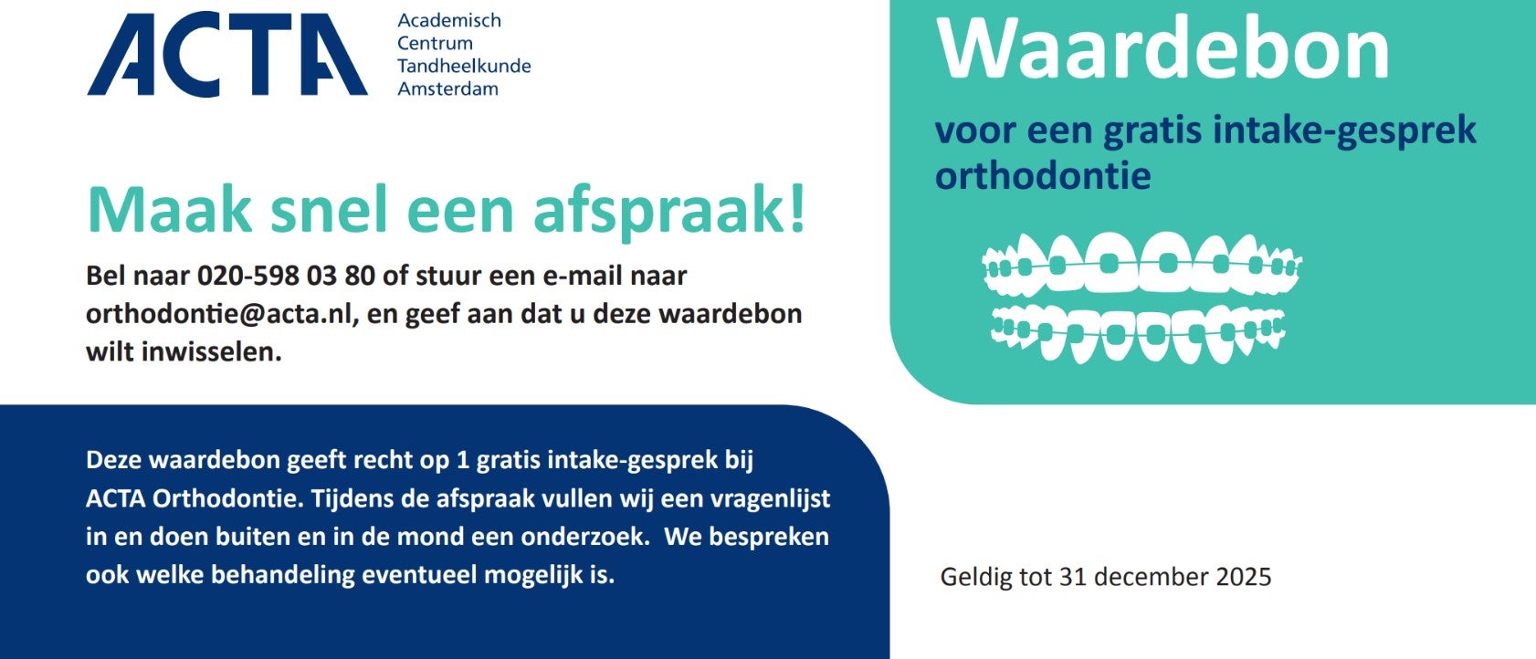 Sectie Orthodontie deelt waardebonnen uit in 2025 - Academisch Centrum ...